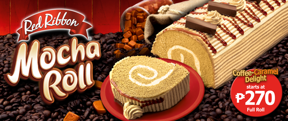 mocha roll red ribbon
